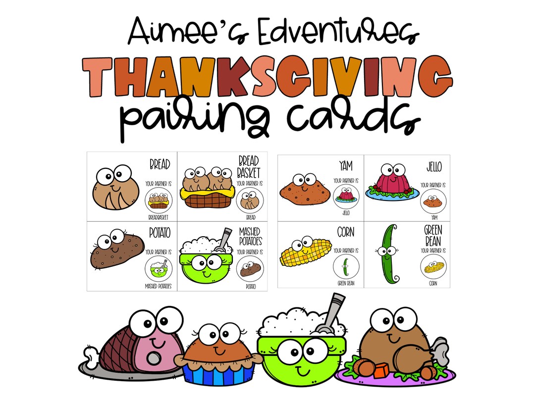 Thanksgiving Pairing Cards Classroom Management Classroom - Etsy
