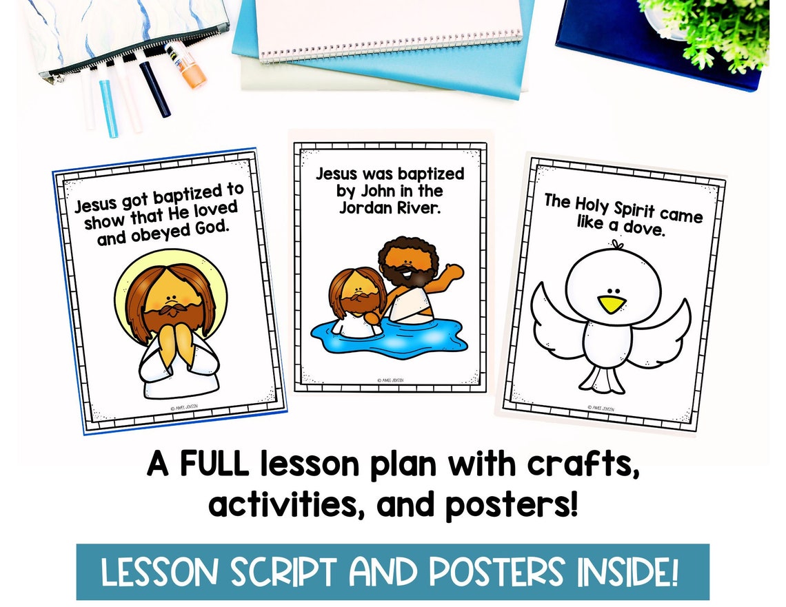 Jesus is Baptized FULL Bible Lesson for Little Kids, Homeschool ...