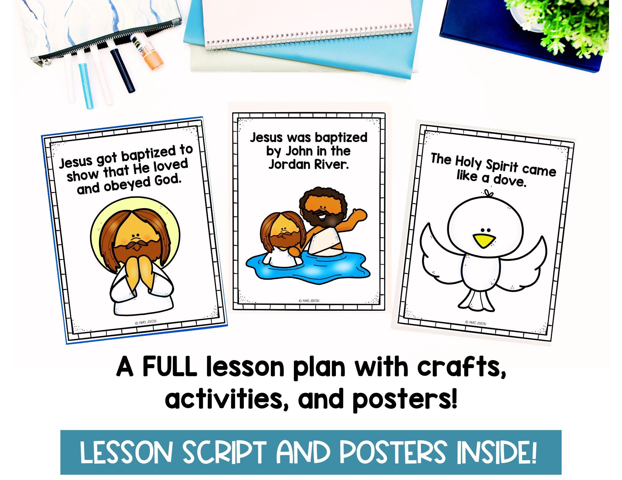 Jesus is Baptized FULL Bible Lesson for Little Kids, Homeschool ...