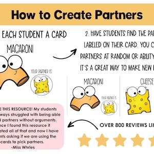 ORIGINAL Peanut Butter and Jelly Partner Pairing Cards | Classroom ...
