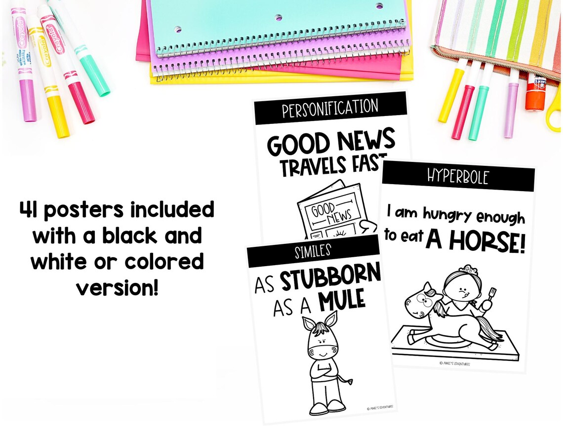 Classroom Decor Educational Posters Figurative Language Posters ...