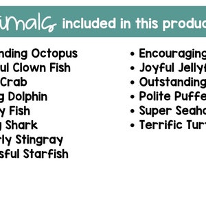 PBIS Pals Ocean Animal Theme Classroom Decor Behavior - Etsy