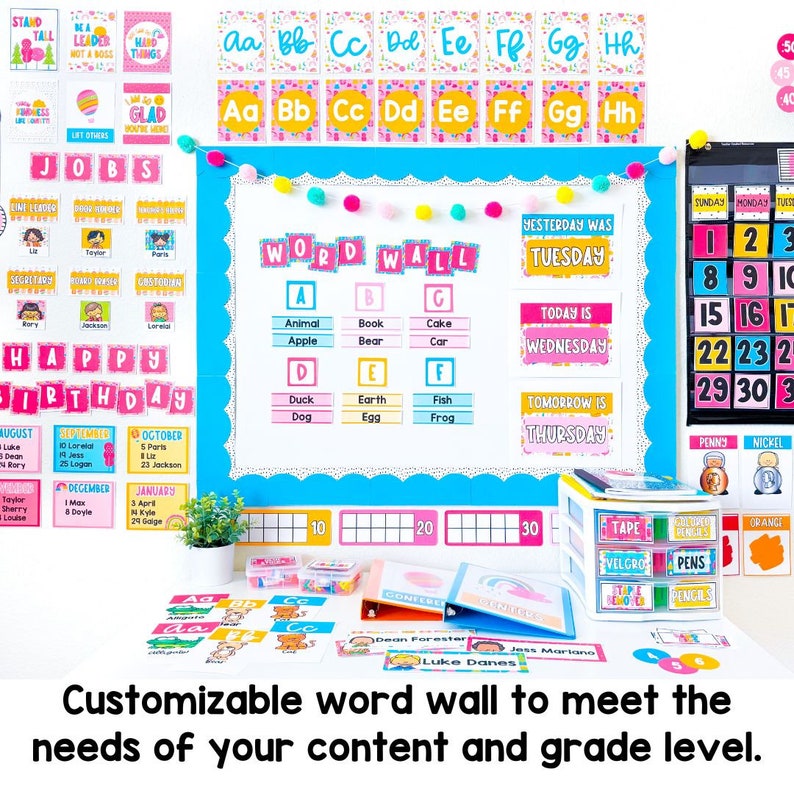 Classroom Decor Bundle | Joyful and Bright Posters and Organization - Etsy