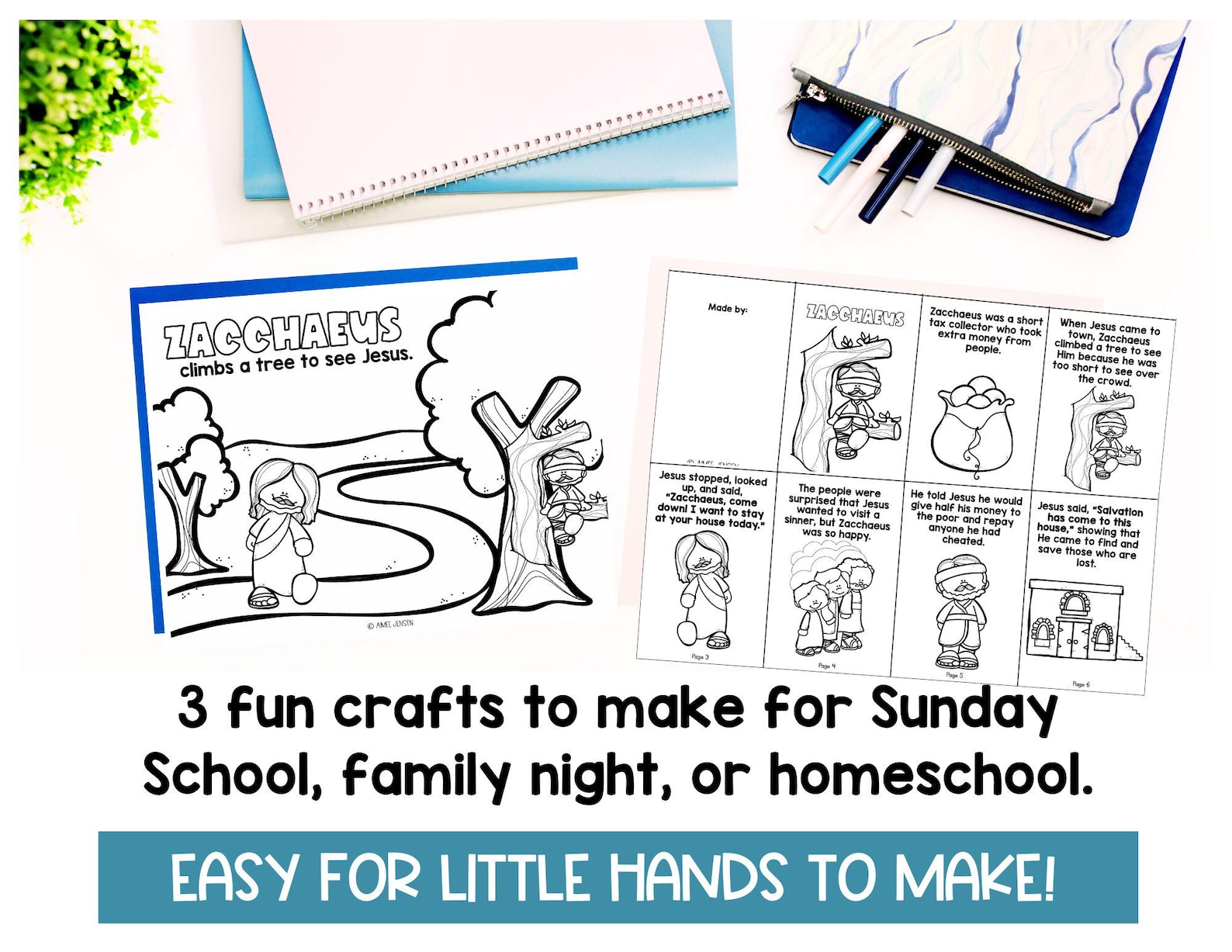 Zacchaeus and Jesus Bible Lesson for Little Kids, Homeschool, Sunday ...