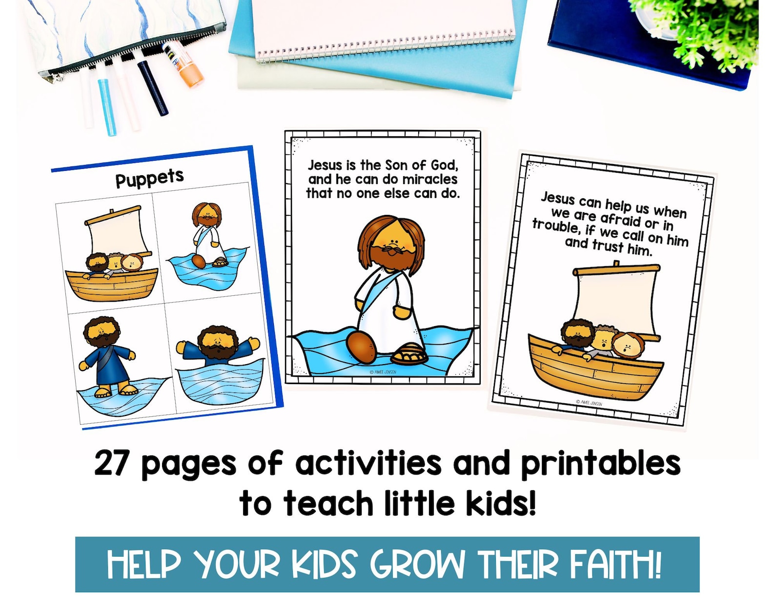 Jesus Walks on Water Bible Lesson for Little Kids, Homeschool, Sunday ...