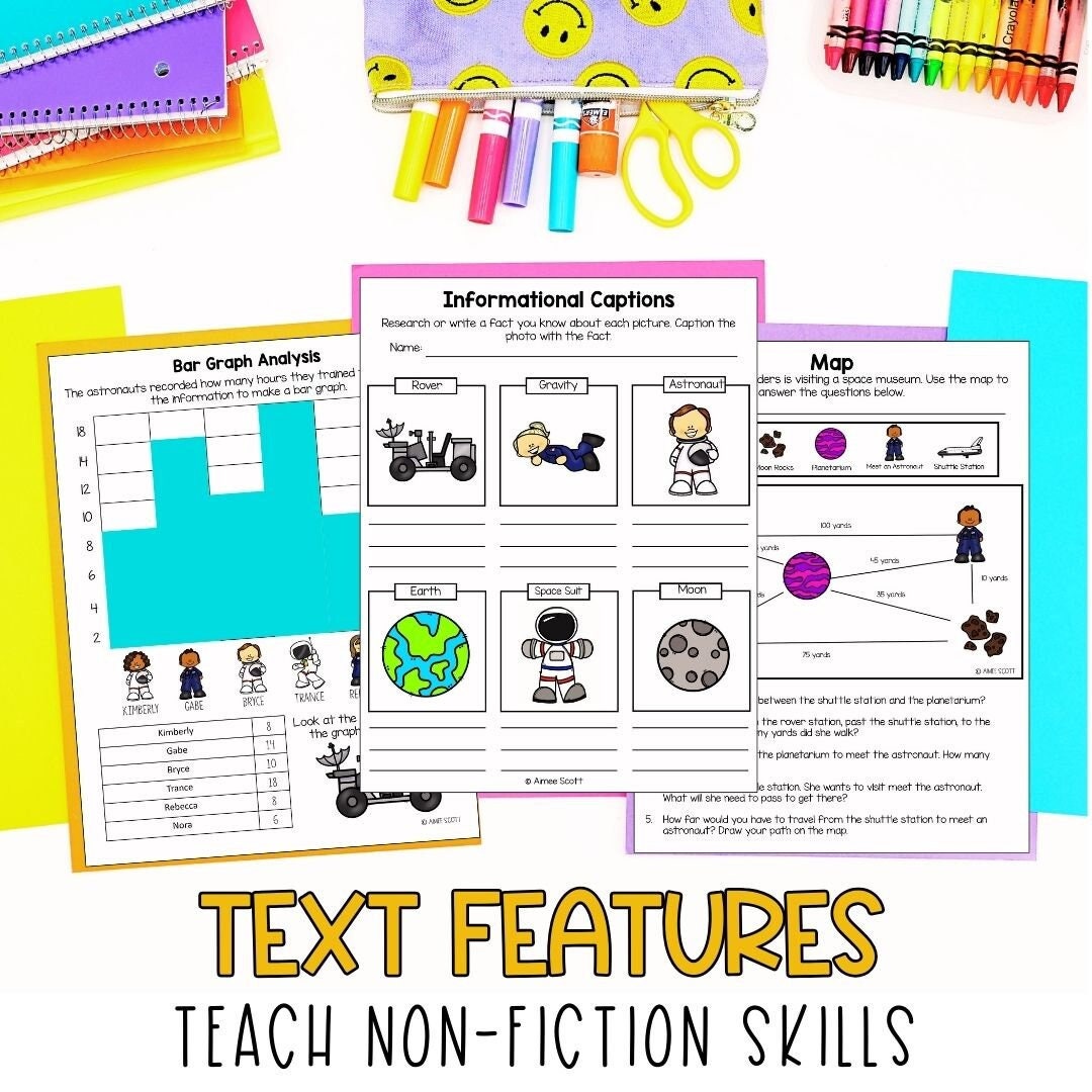 Space Theme | Nonfiction Text Features | Language Arts Activity | Back ...