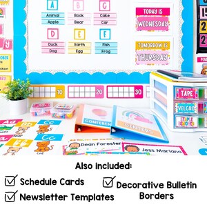 Classroom Decor Bundle | Joyful and Bright Posters and Organization - Etsy