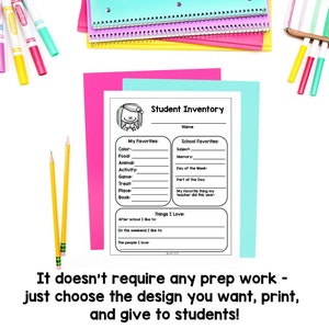 Classroom Decor | Student Inventory Template | Student Gifts - Etsy