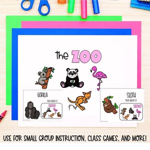 Small Group of 6 Animals Partner Pairing Cards | Classroom Decor ...