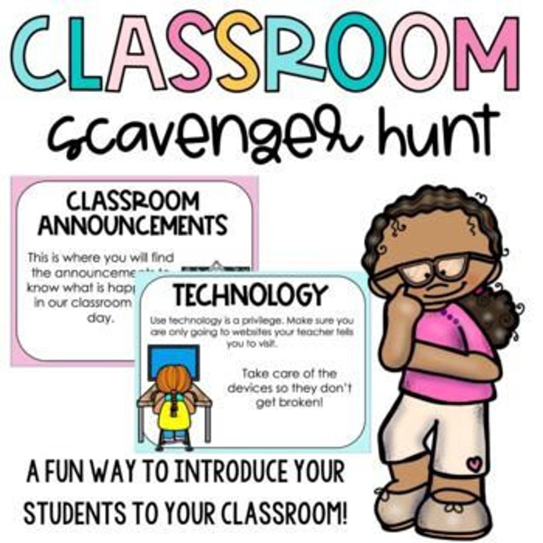 Classroom Scavenger Hunt Game Classroom Decor Back to School Activities ...