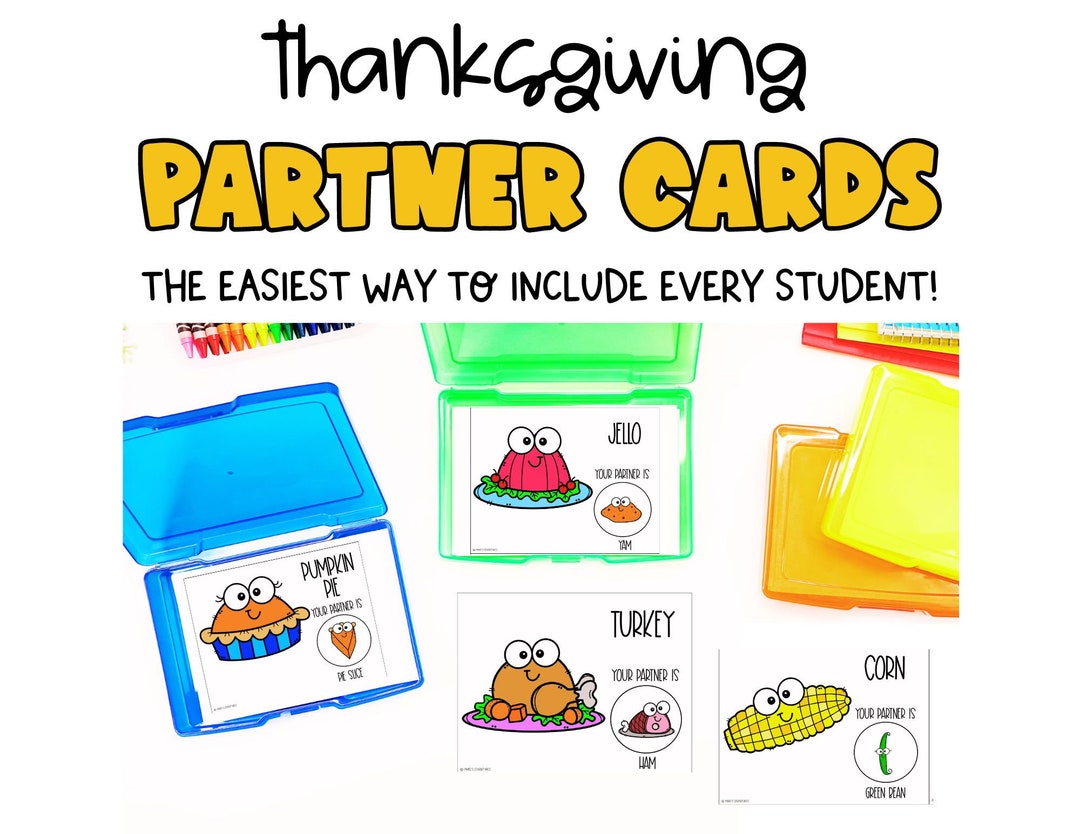 Thanksgiving Pairing Cards | Classroom Decor | Classroom Decor ...