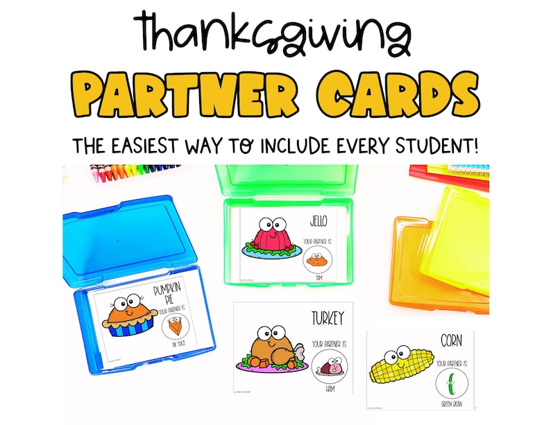Thanksgiving Pairing Cards Classroom Decor Classroom Decor Classroom ...
