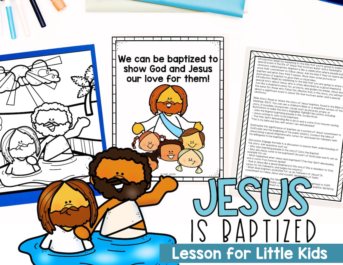 Jesus is Baptized FULL Bible Lesson for Little Kids, Homeschool ...
