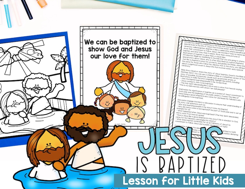 Jesus is Baptized FULL Bible Lesson for Little Kids, Homeschool ...