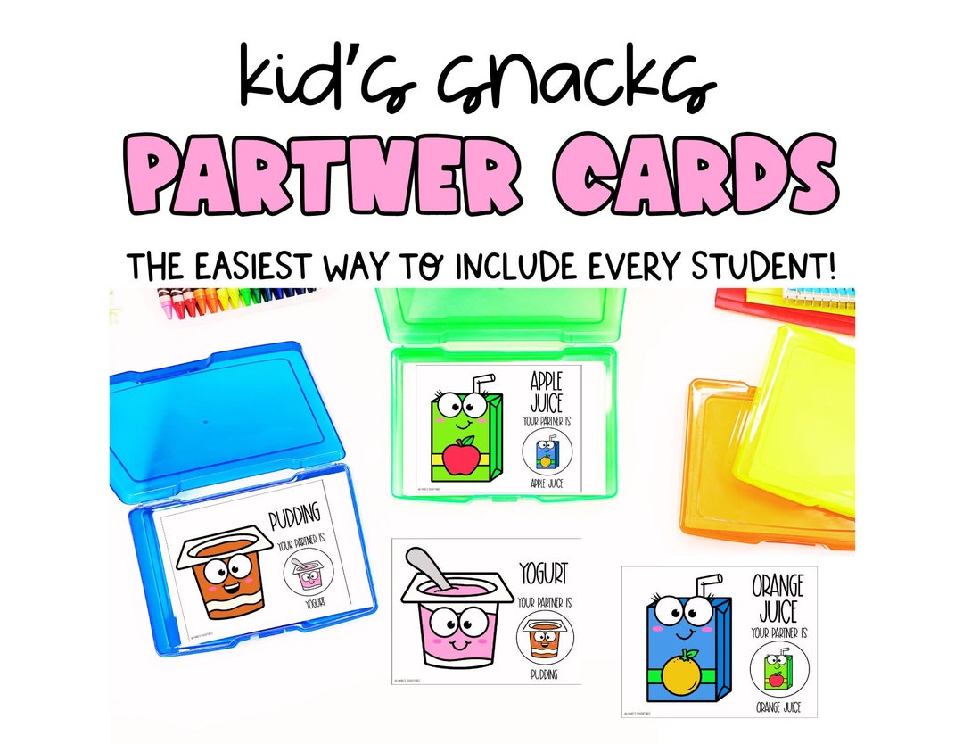 Snacks Partner Pairing Cards Classroom Decor Classroom Decor Classroom ...