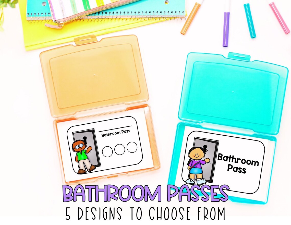 Bathroom Pass | Restroom Passes Printable | Elementary School ...