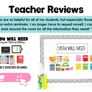 Visual Supply Cards for Classroom Directions | Back to School ...