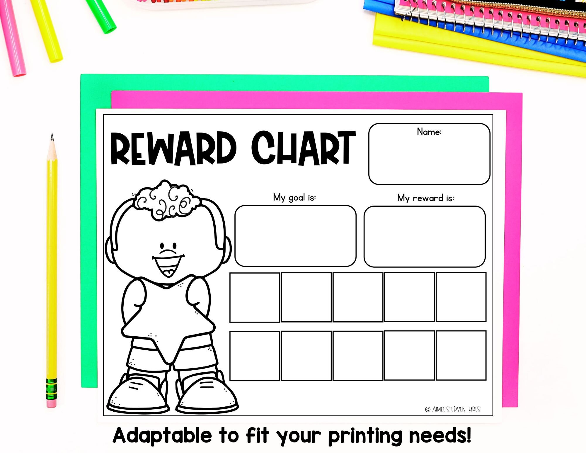 Reward Charts Printable Classroom Management Goal Setting Sheets ...