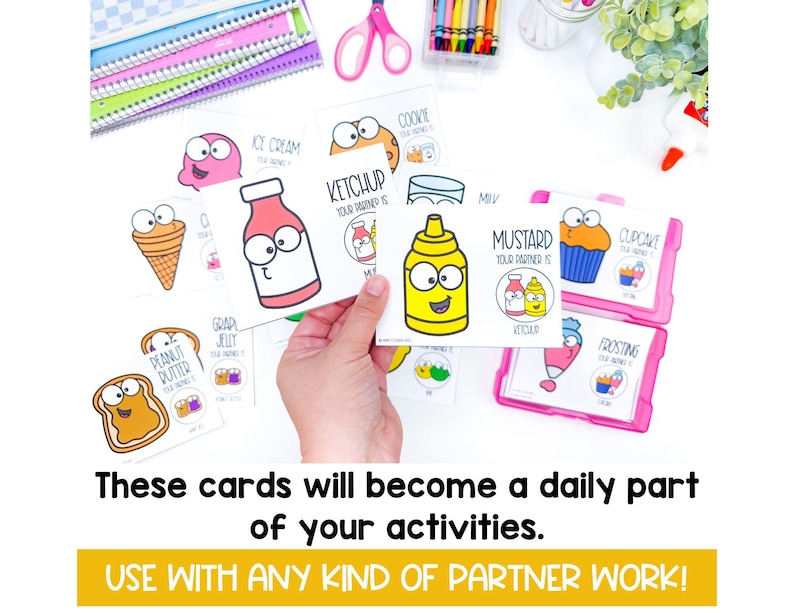 MORE Peanut Butter and Jelly Partner Pairing Cards | Classroom Decor ...