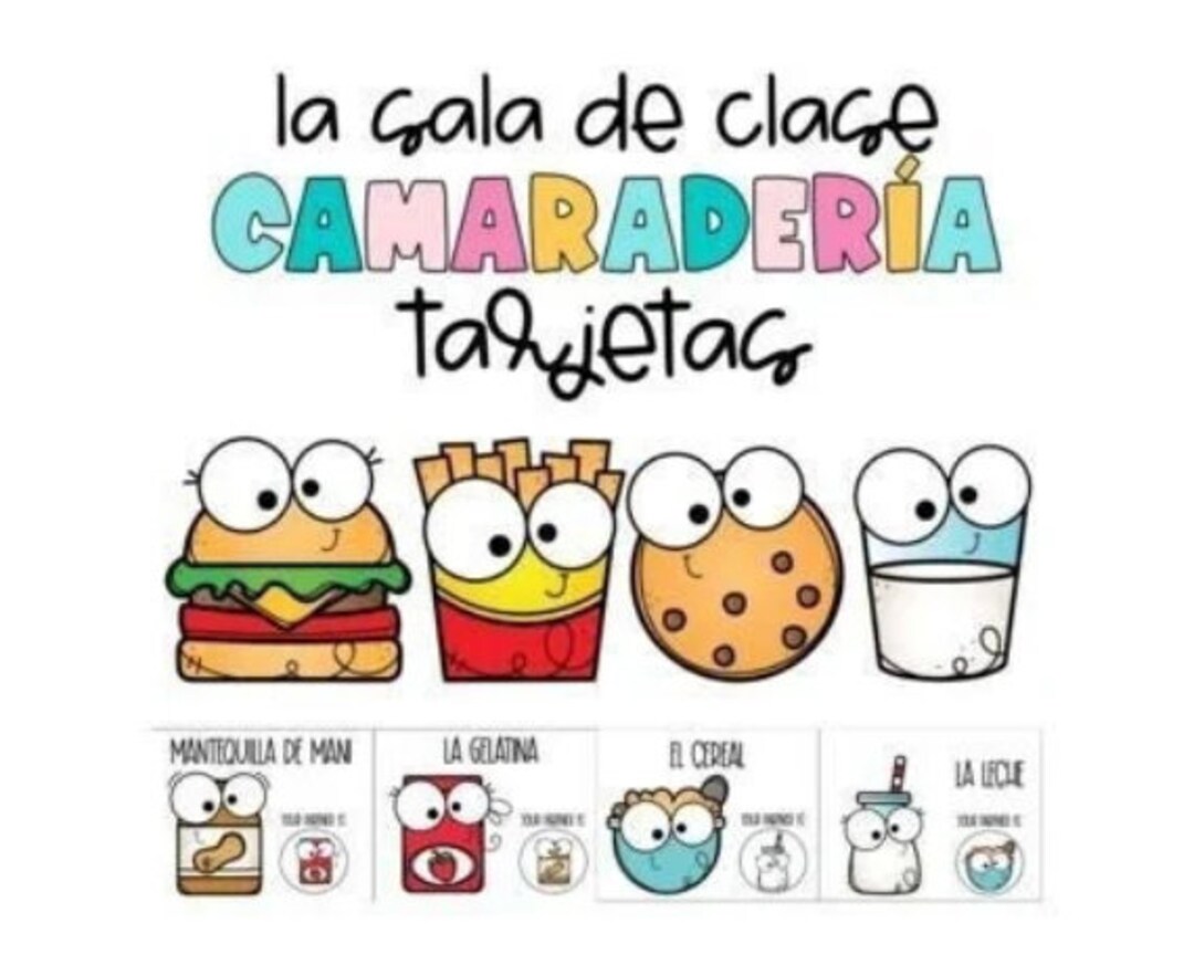 La Sala De Clase Camaradería Tarjetas | Spanish Peanut Butter and Jelly ...