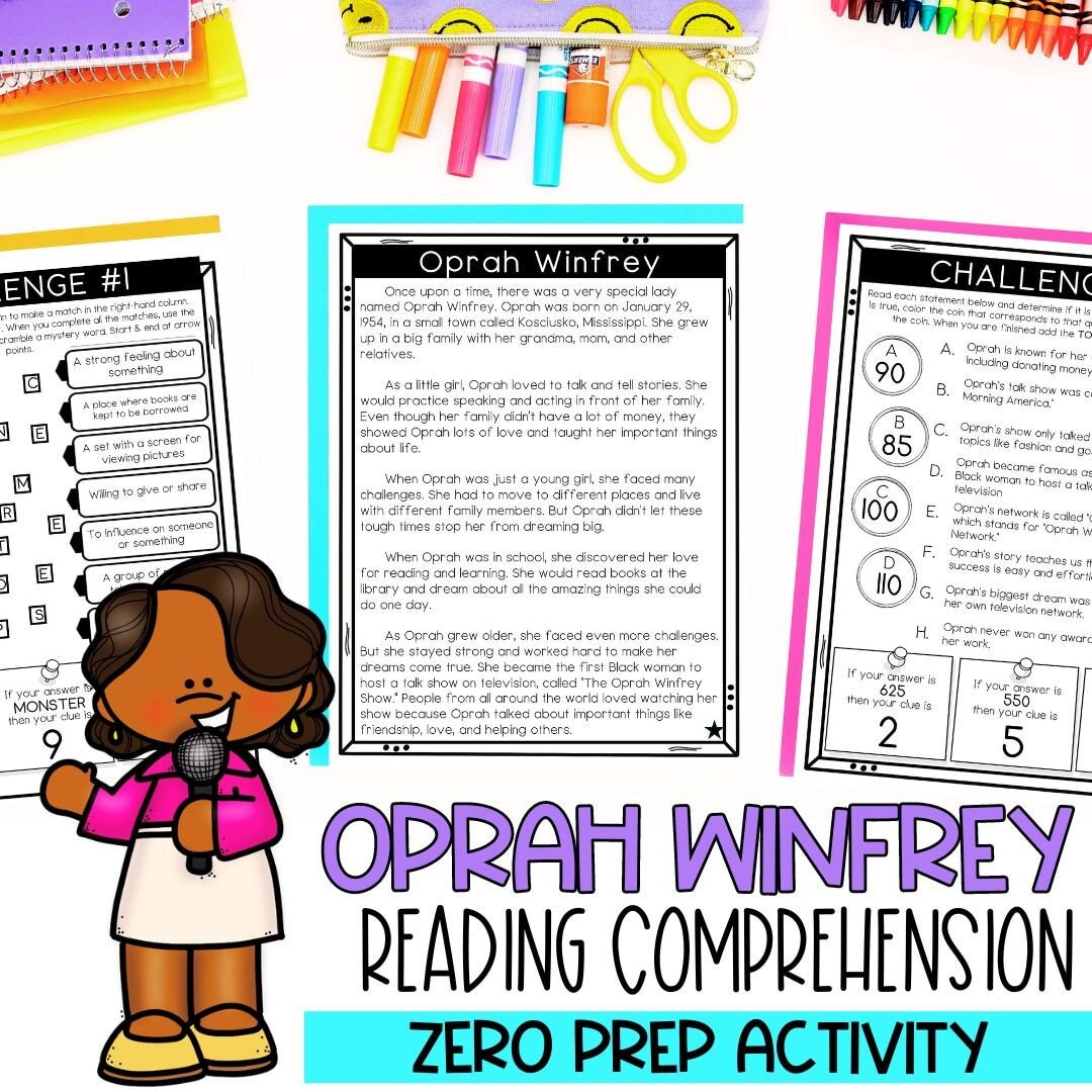 Oprah Winfrey Biography | Reading Comprehension Passages | Black ...