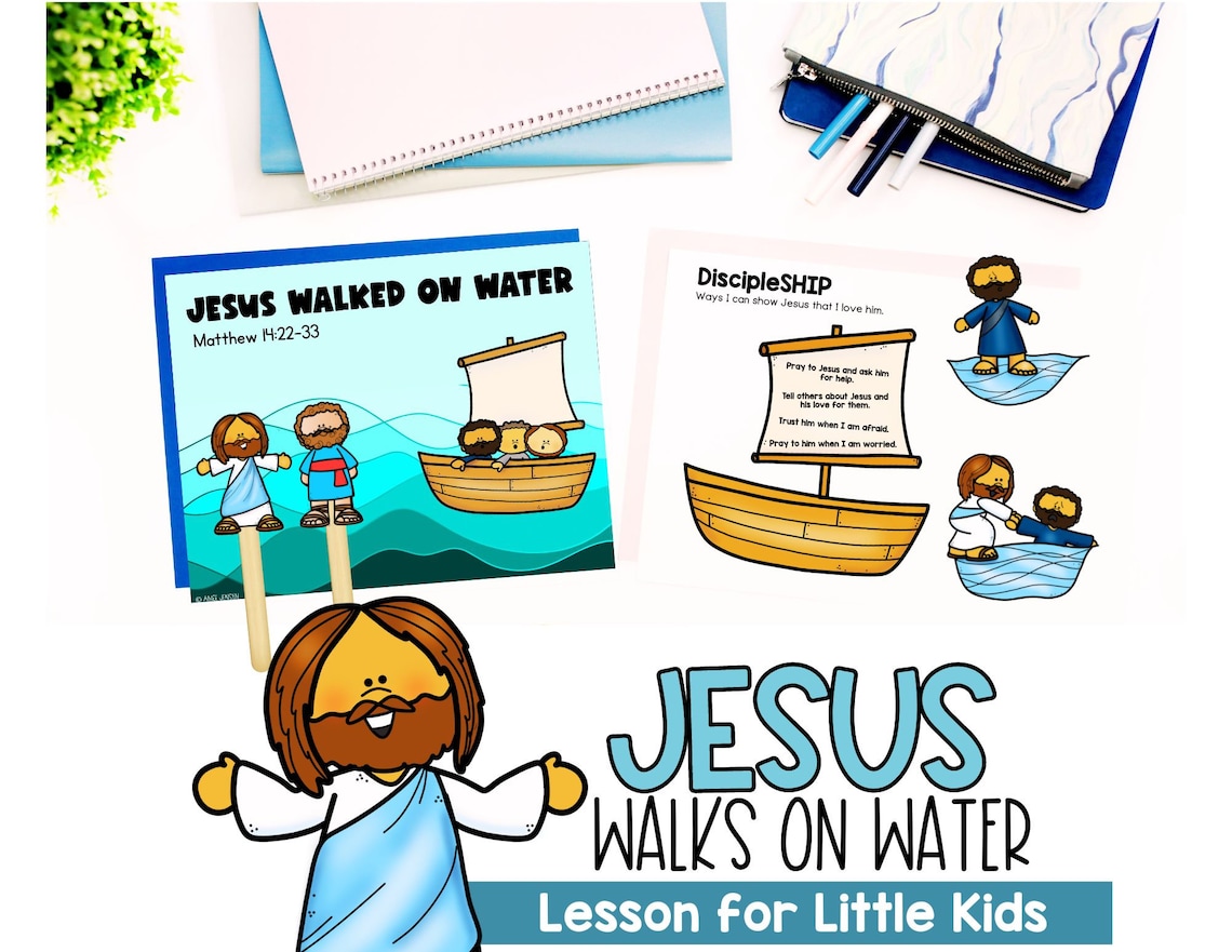 Jesus Walks on Water Bible Lesson for Little Kids, Homeschool, Sunday ...