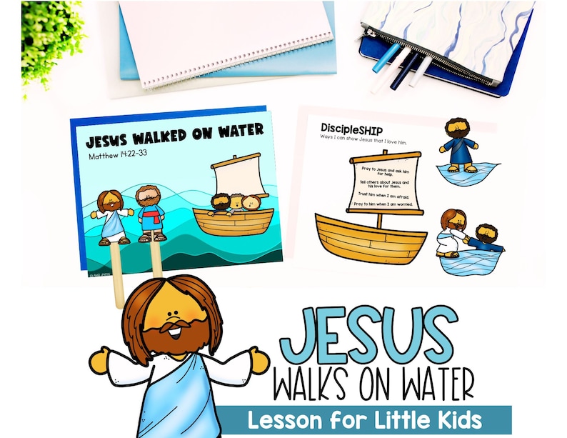 Jesus Walks on Water Bible Lesson for Little Kids, Homeschool, Sunday ...