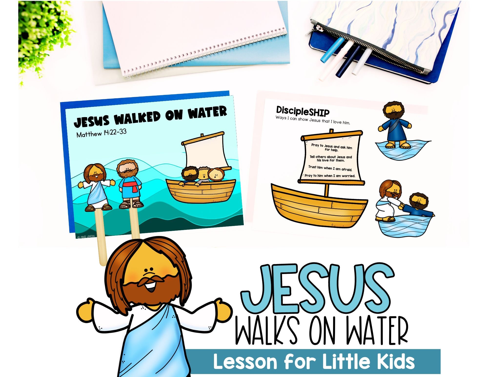 Jesus Walks on Water Bible Lesson for Little Kids, Homeschool, Sunday ...