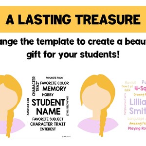 Editable End of the Year Gifts for Students Word Cloud | Classroom ...