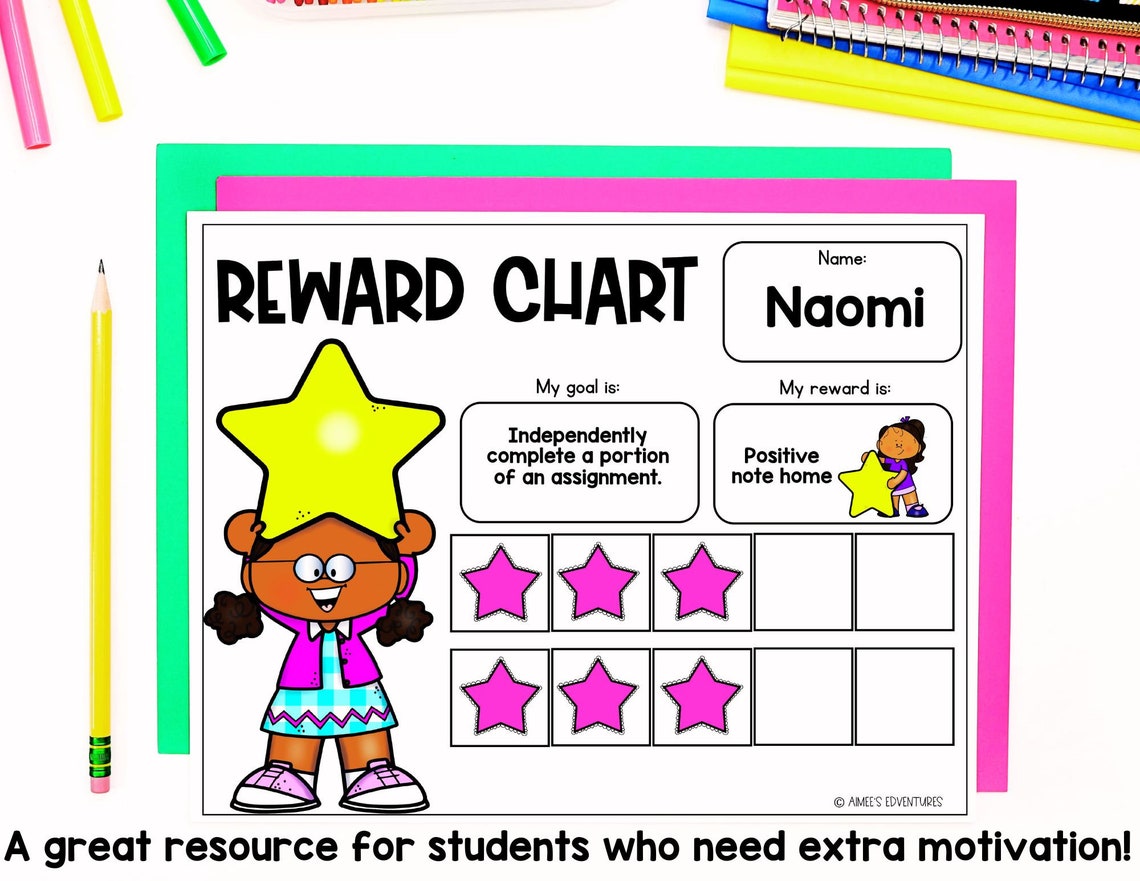Reward Charts Printable Classroom Management Goal Setting Sheets ...