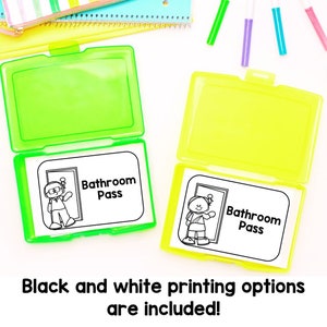 Bathroom Pass | Restroom Passes Printable | Classroom Management - Etsy
