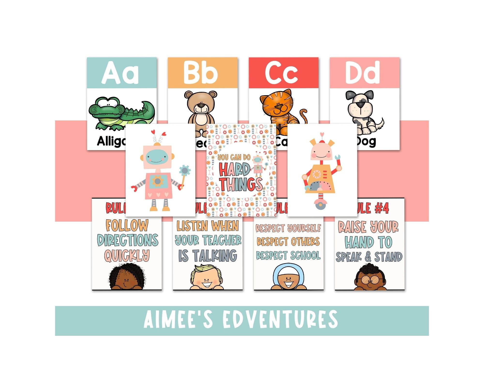 Robot Classroom Decor Bundle | Editable Classroom Transformation ...