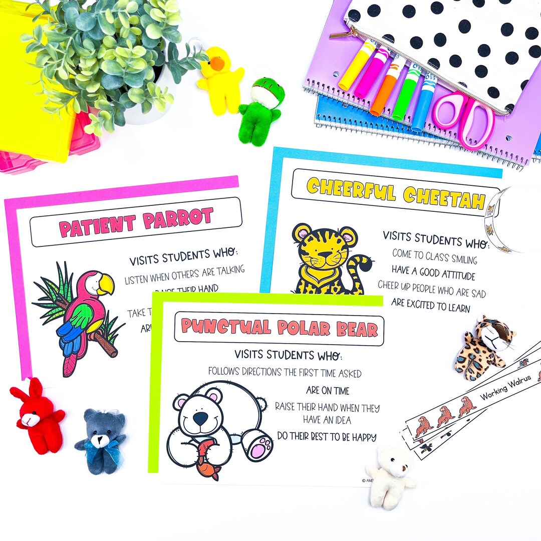 PBIS Pals | Zoo Animals Theme Pack | Classroom Decor Behavior ...