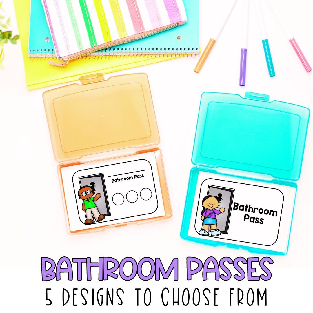 Bathroom Pass | Restroom Passes Printable | Classroom Management - Etsy