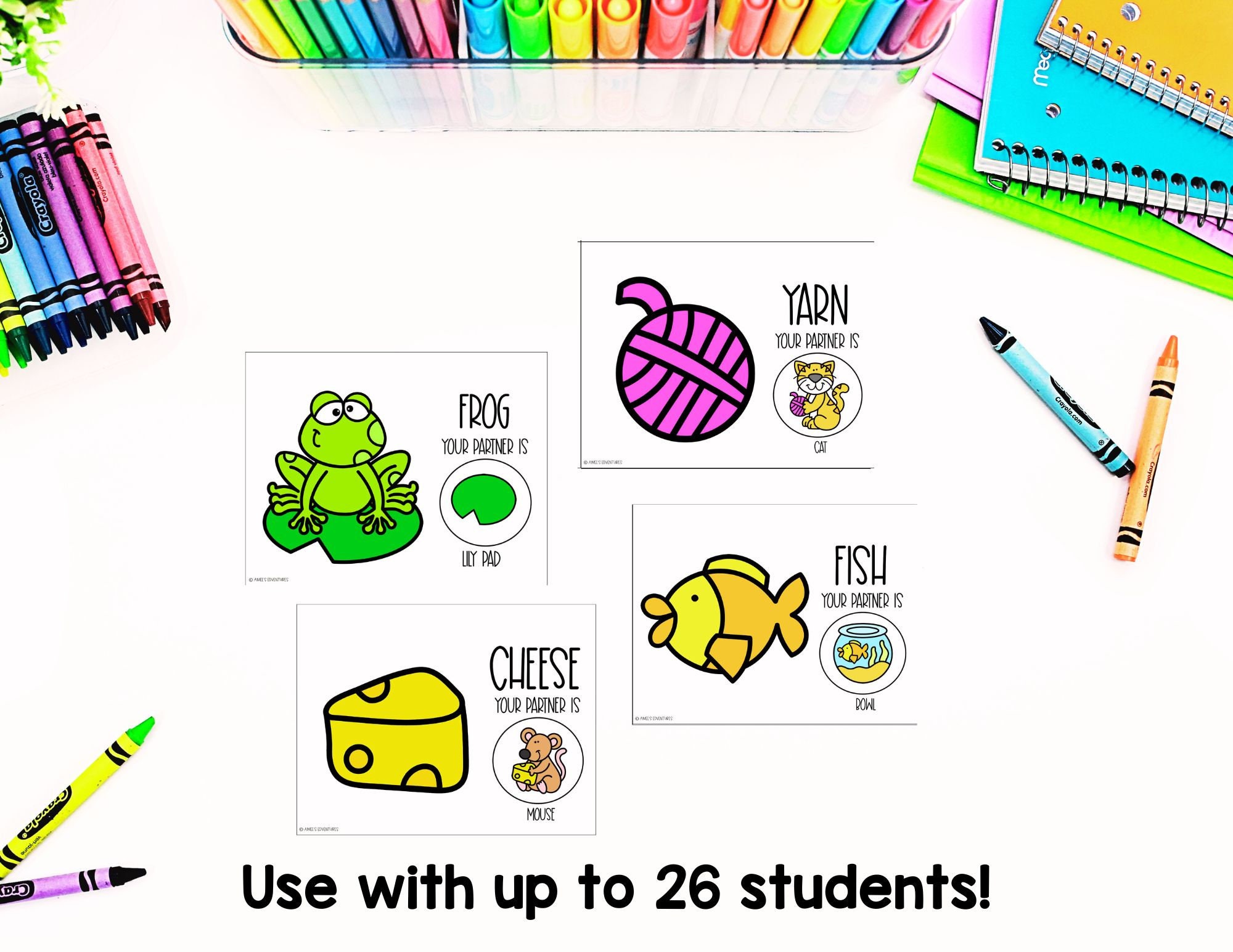 Animals That Go Together Partner Pairing Cards | Classroom Decor ...