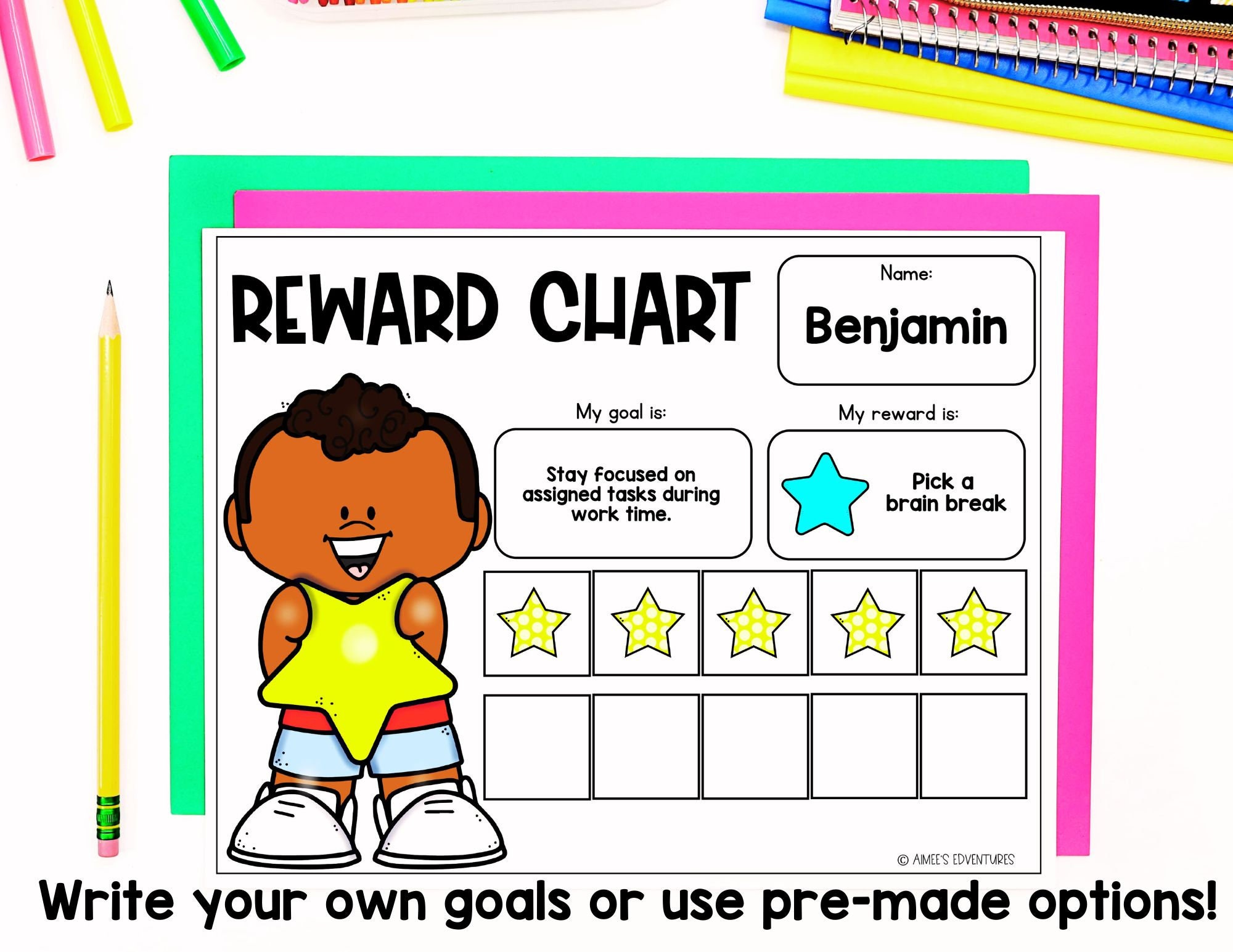 Reward Charts Printable Classroom Management Goal Setting Sheets ...