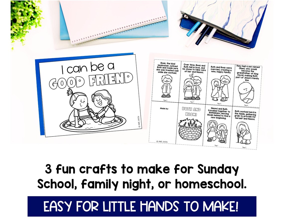 Ruth and Naomi FULL Bible Lesson for Little Kids, Homeschool Activities ...