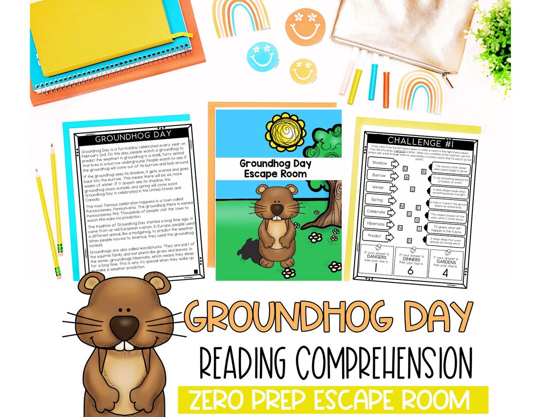 Groundhog Day Escape Room | Reading Comprehension | Groundhog Day ...