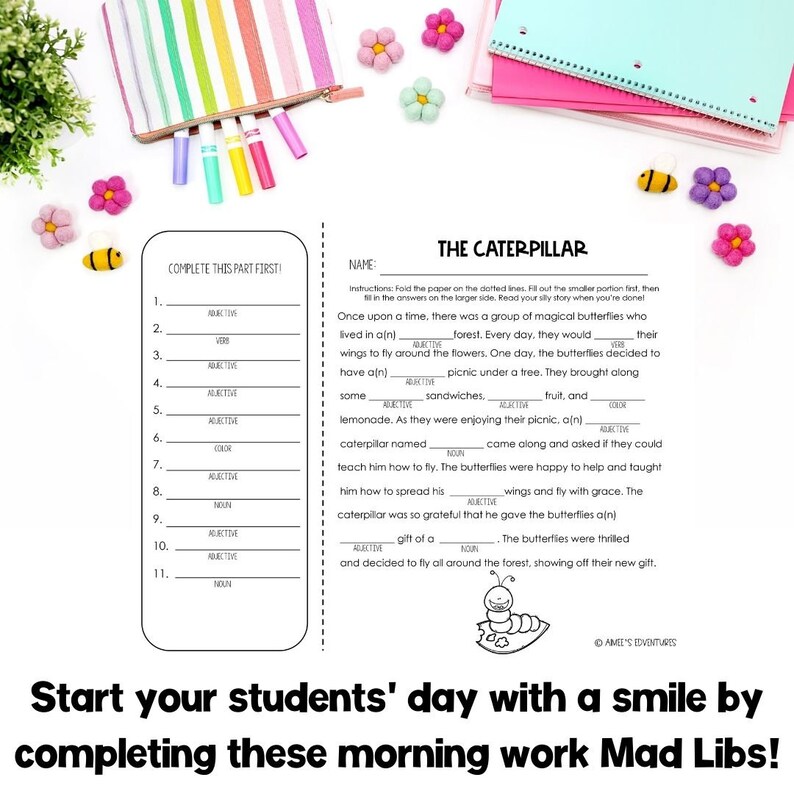 Spring Activities | Parts of Speech | Mad Libs Game for Kids - Etsy