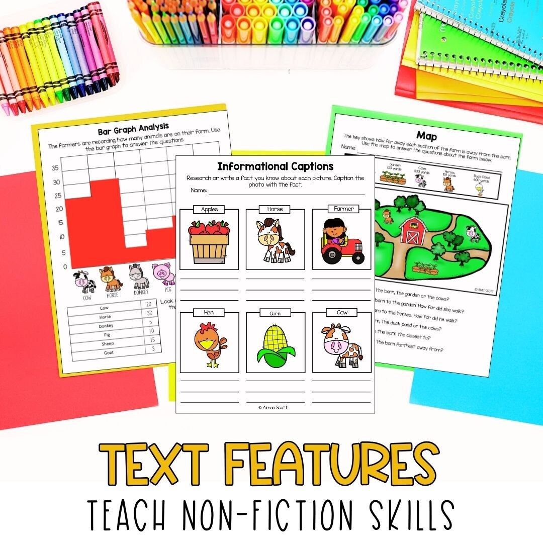 Farm Theme | Nonfiction Text Features | Language Arts Activity | Back ...