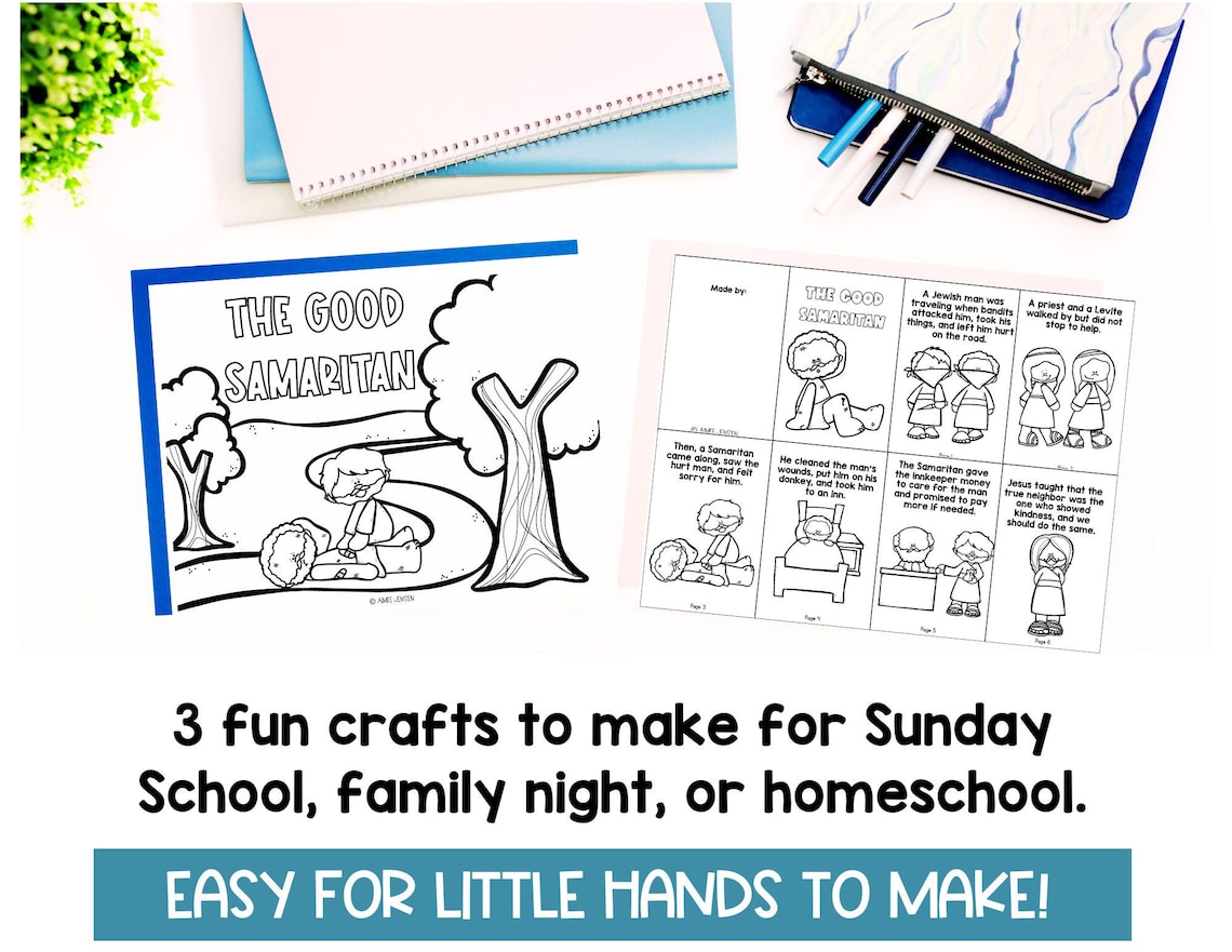 The Good Samaritan Bible Lesson for Little Kids, Homeschool, Sunday ...
