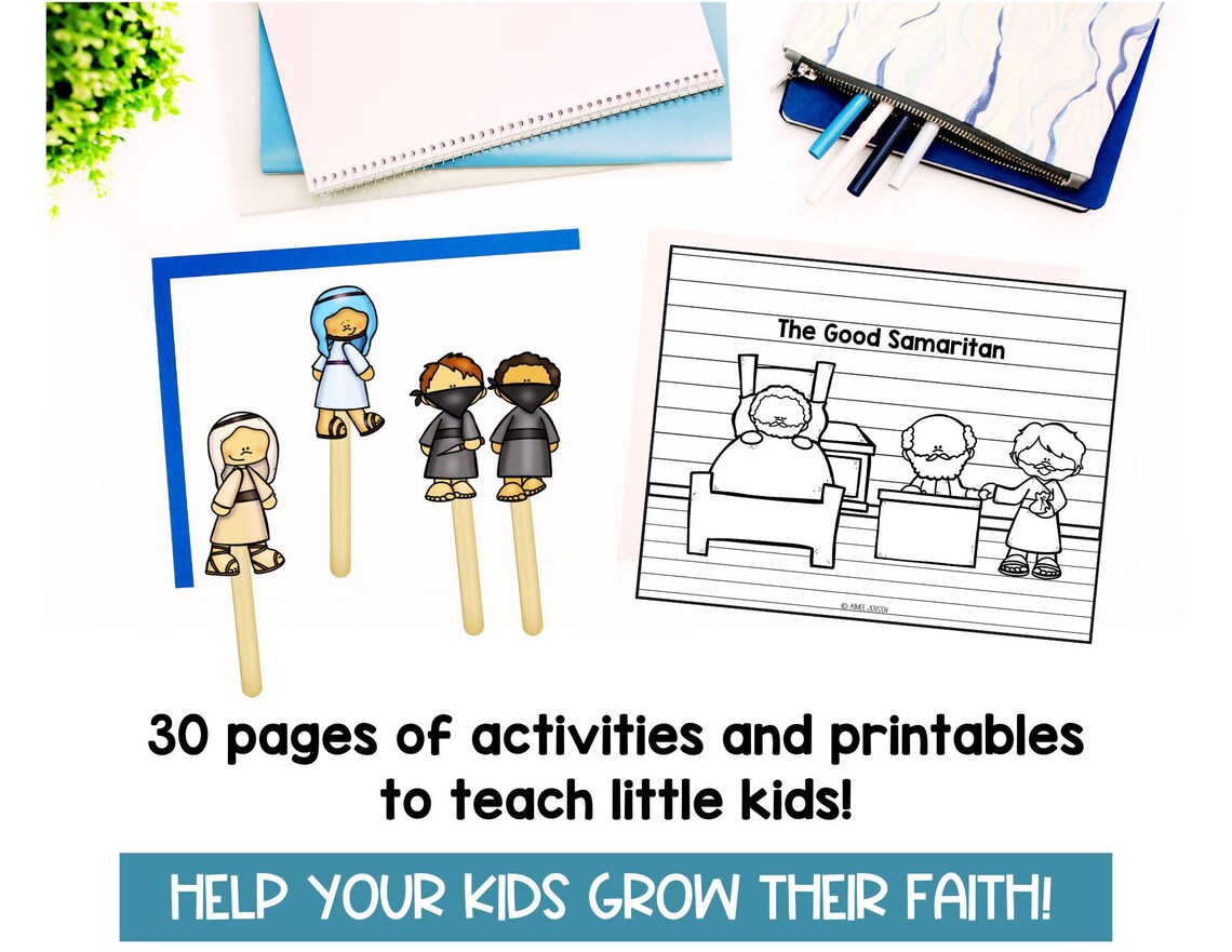 The Good Samaritan Bible Lesson for Little Kids, Homeschool, Sunday ...