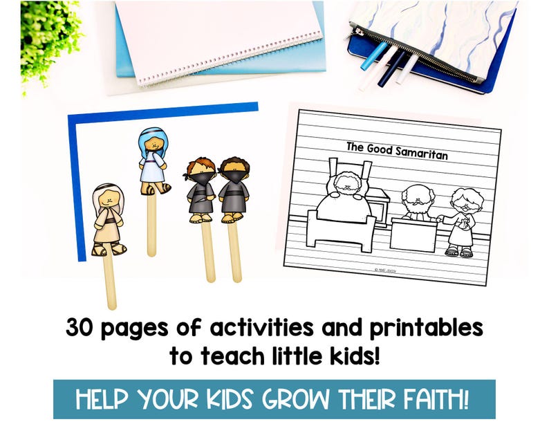 The Good Samaritan Bible Lesson for Little Kids, Homeschool, Sunday ...