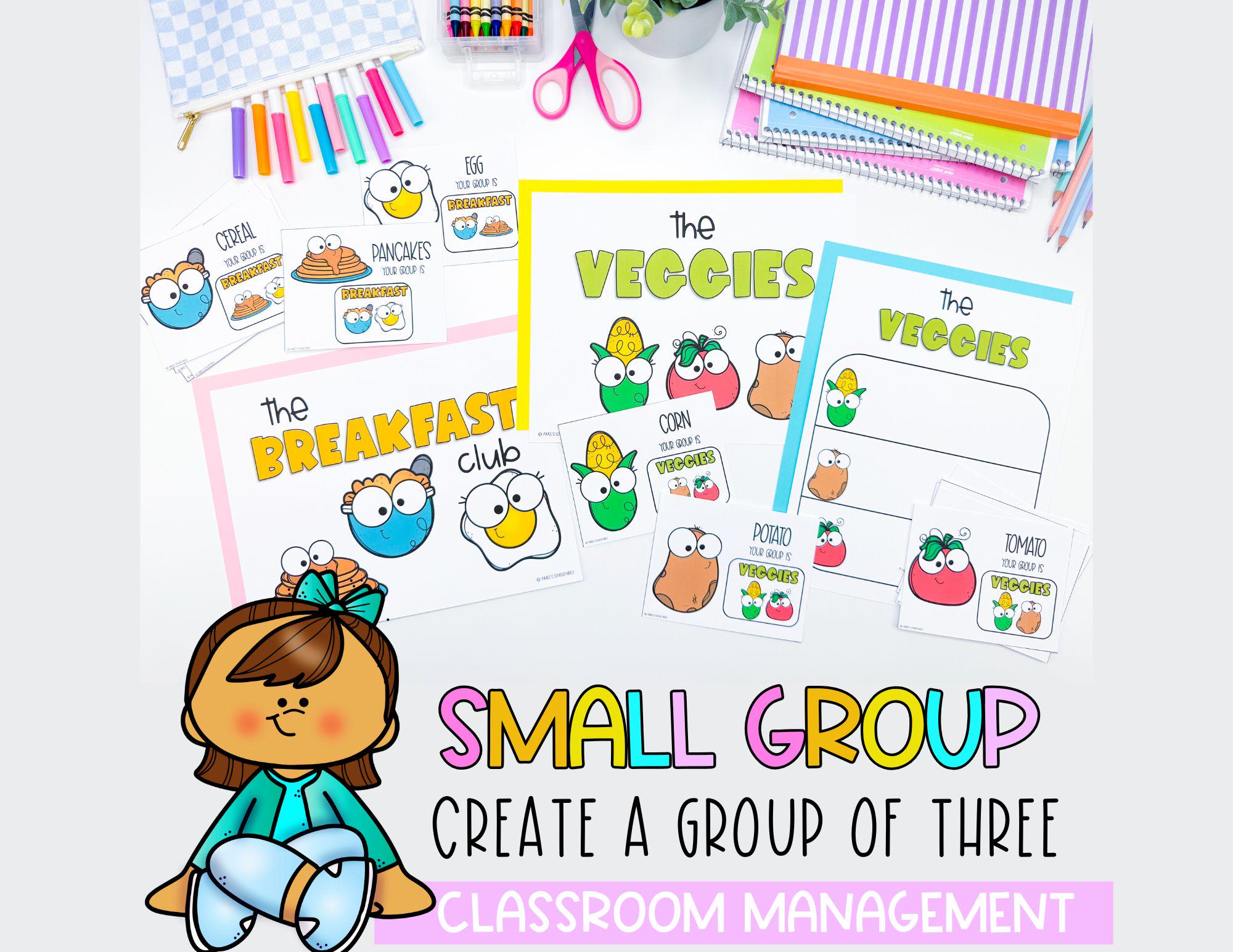 Small Group of 3 | Group Food Partner Pairing Cards | Classroom Decor ...