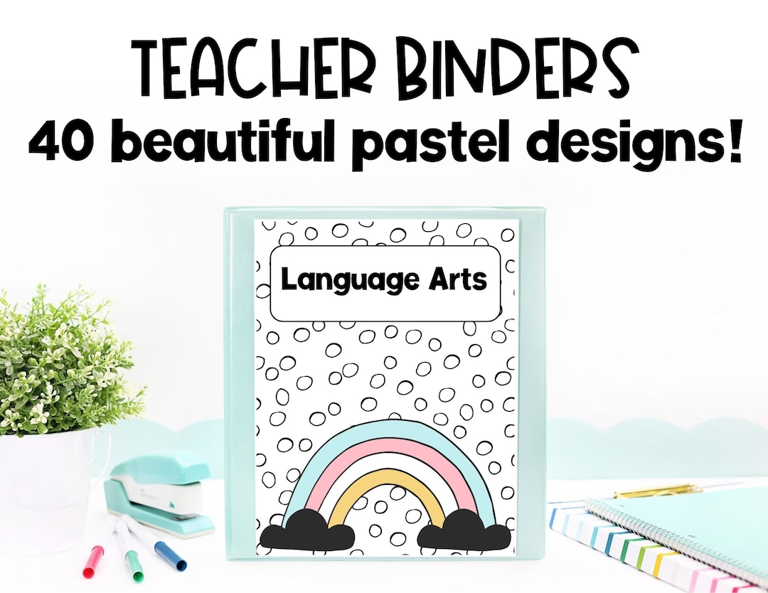 Pastel Editable Binder Covers Classroom Decor Back to School - Etsy