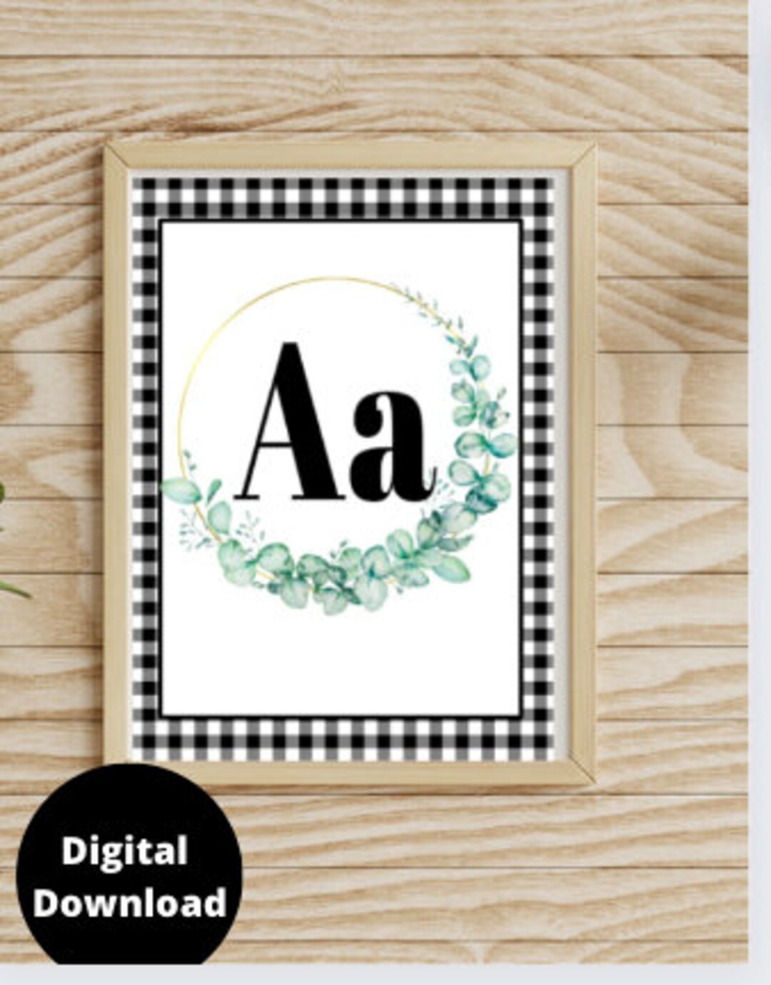 Letter Alphabet A-Z, Classroom Wall Art, Printable, Farmhouse Style ...