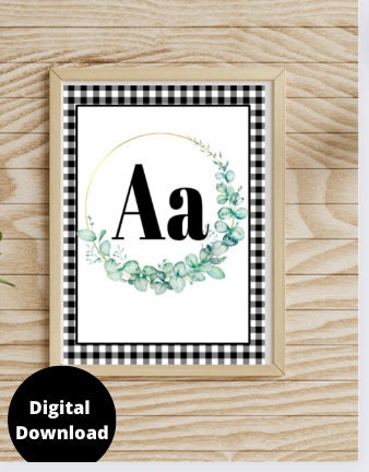 Letter Alphabet A-Z, Classroom Wall Art, Printable, Farmhouse Style ...
