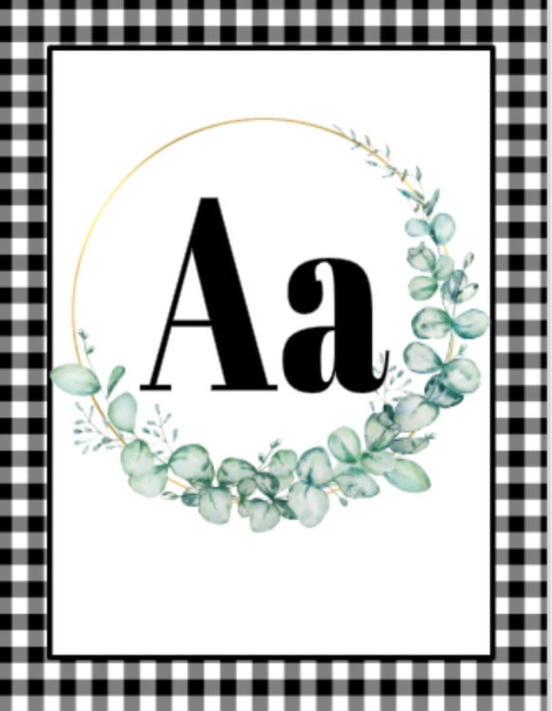 Letter Alphabet A-Z, Classroom Wall Art, Printable, Farmhouse Style ...