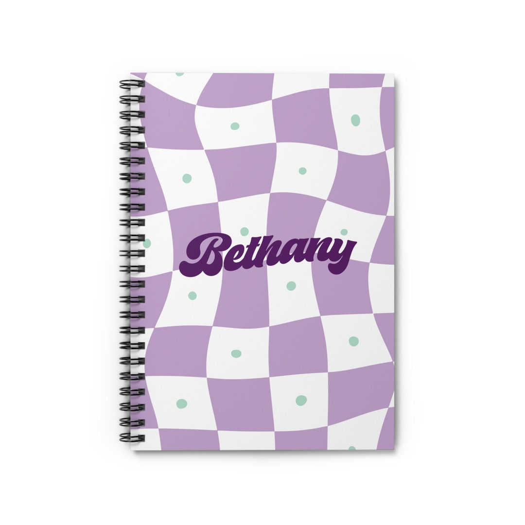 Personalized Kids Spiral Notebook, Groovy Custom School Notebook ...