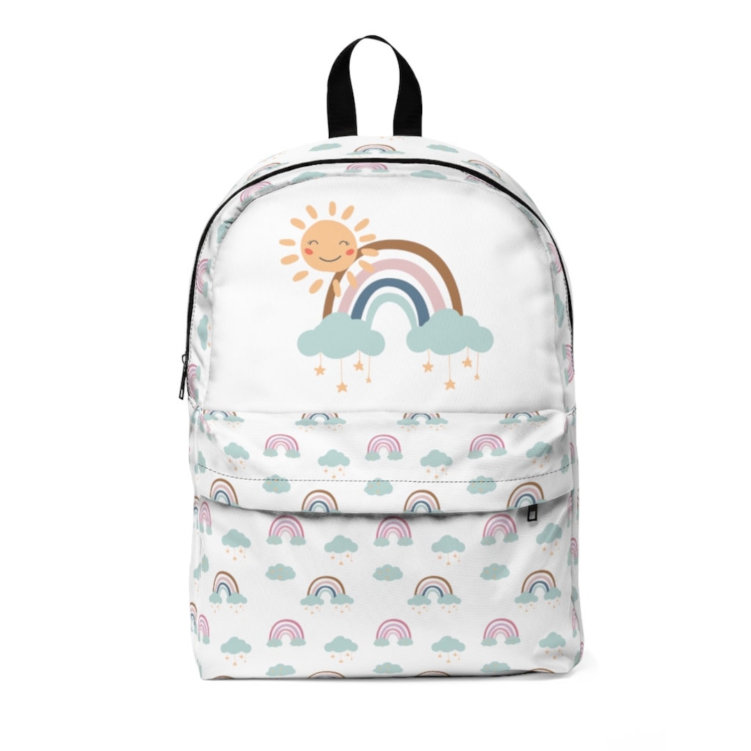 Rainbow Backpack, Back to School, Kids Backpack, Smiling Sun, Rainbow ...